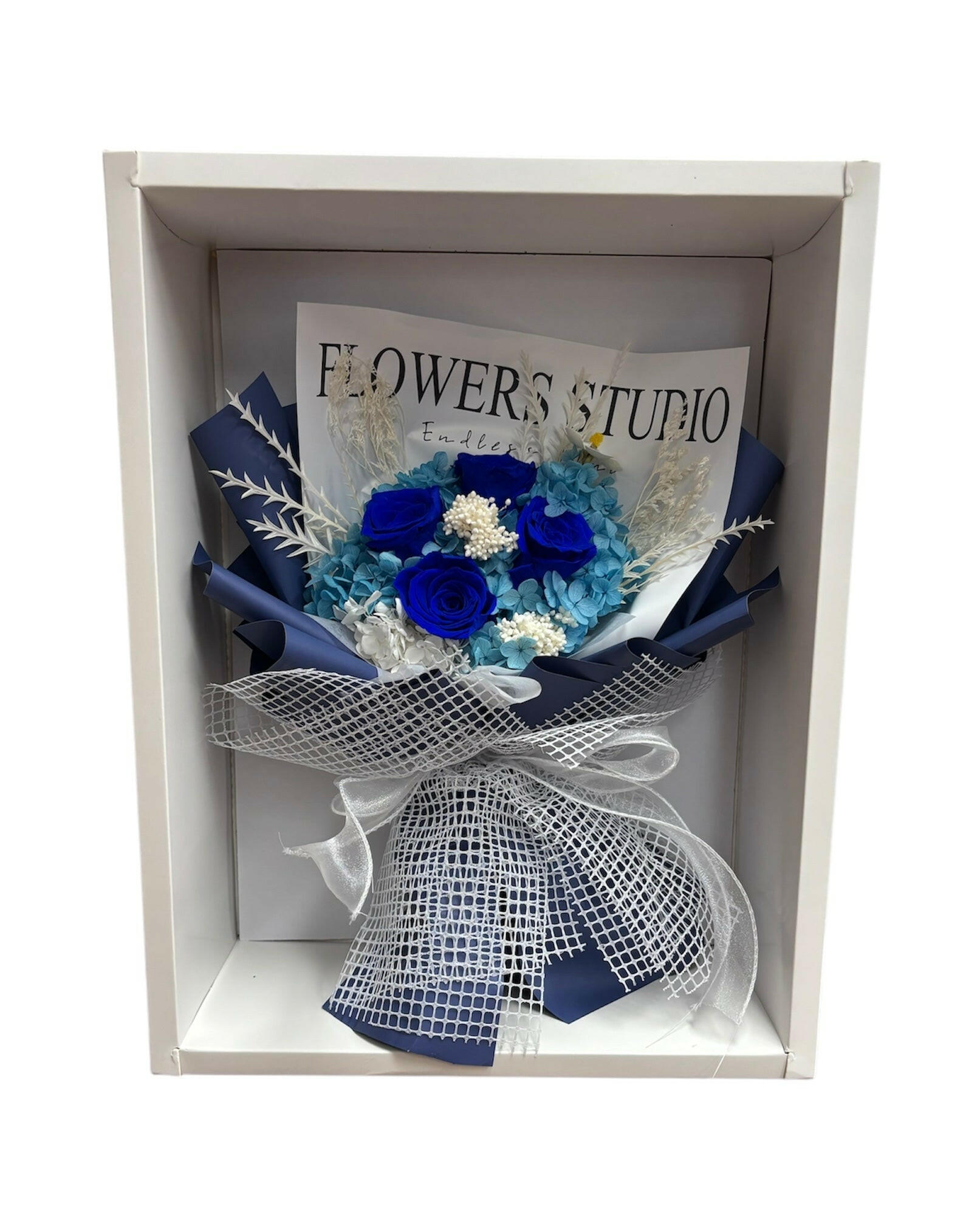 Preserved blue roses bouquet | Flower Gallery